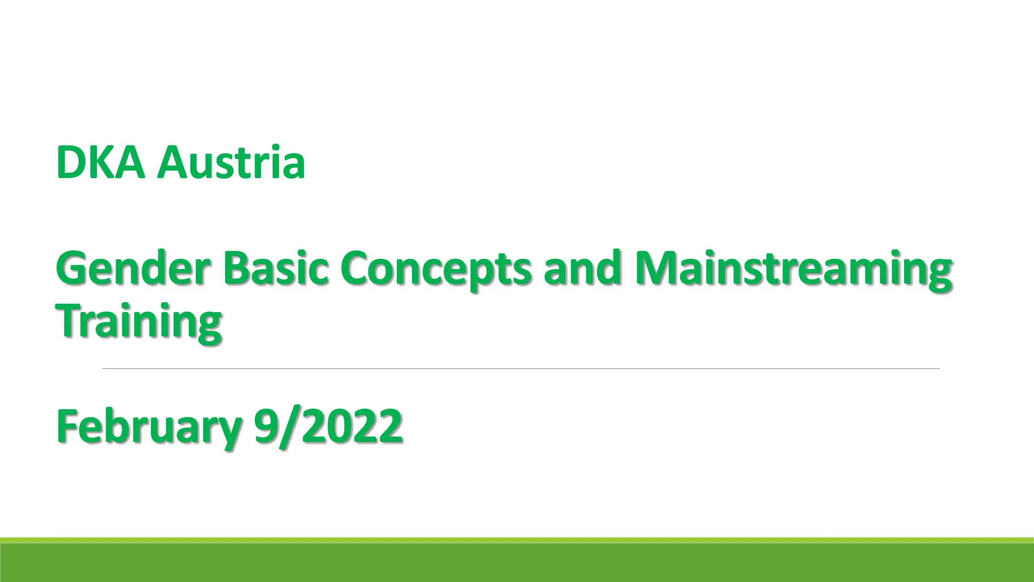 Tot Gender Basic Concepts And Mainstreaming Training Of Trainers Pptx