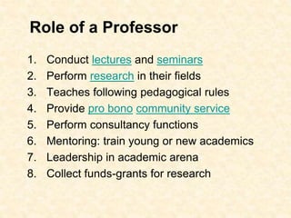 Role of a Professor | PPT