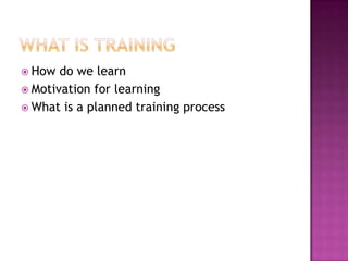 Tot what is training | PPTX