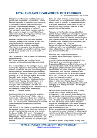 Total Employee Involvement: is it possible? | PDF