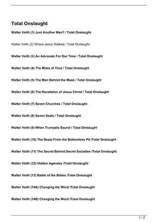 Total Onslaught | PDF