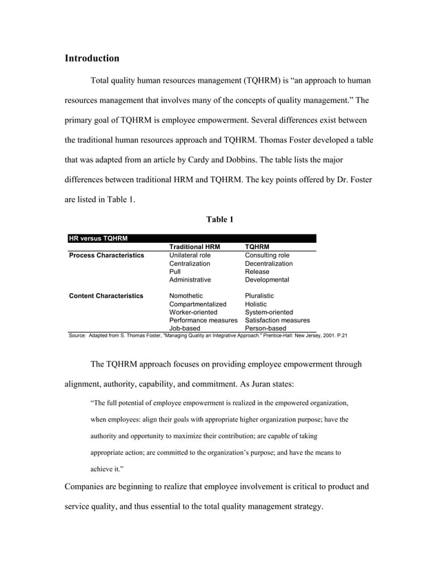 Total Quality Human Resource Management(3) | PDF