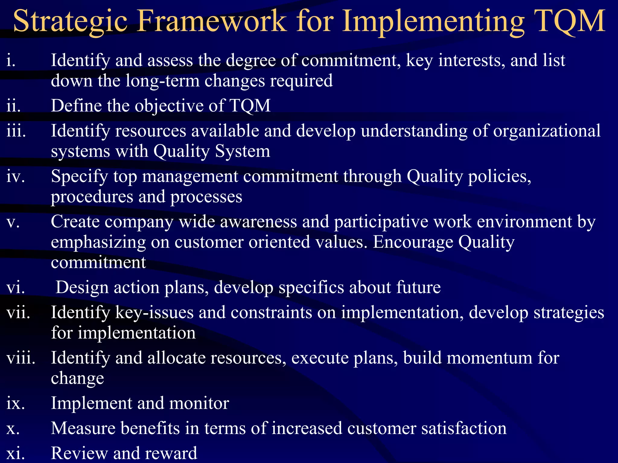 Total Quality Management-A Road Map to Corporate Excellence | PPT
