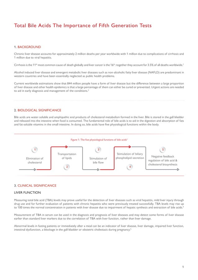 Total Bile Acids - The Importance of Fifth Generation Tests | PDF