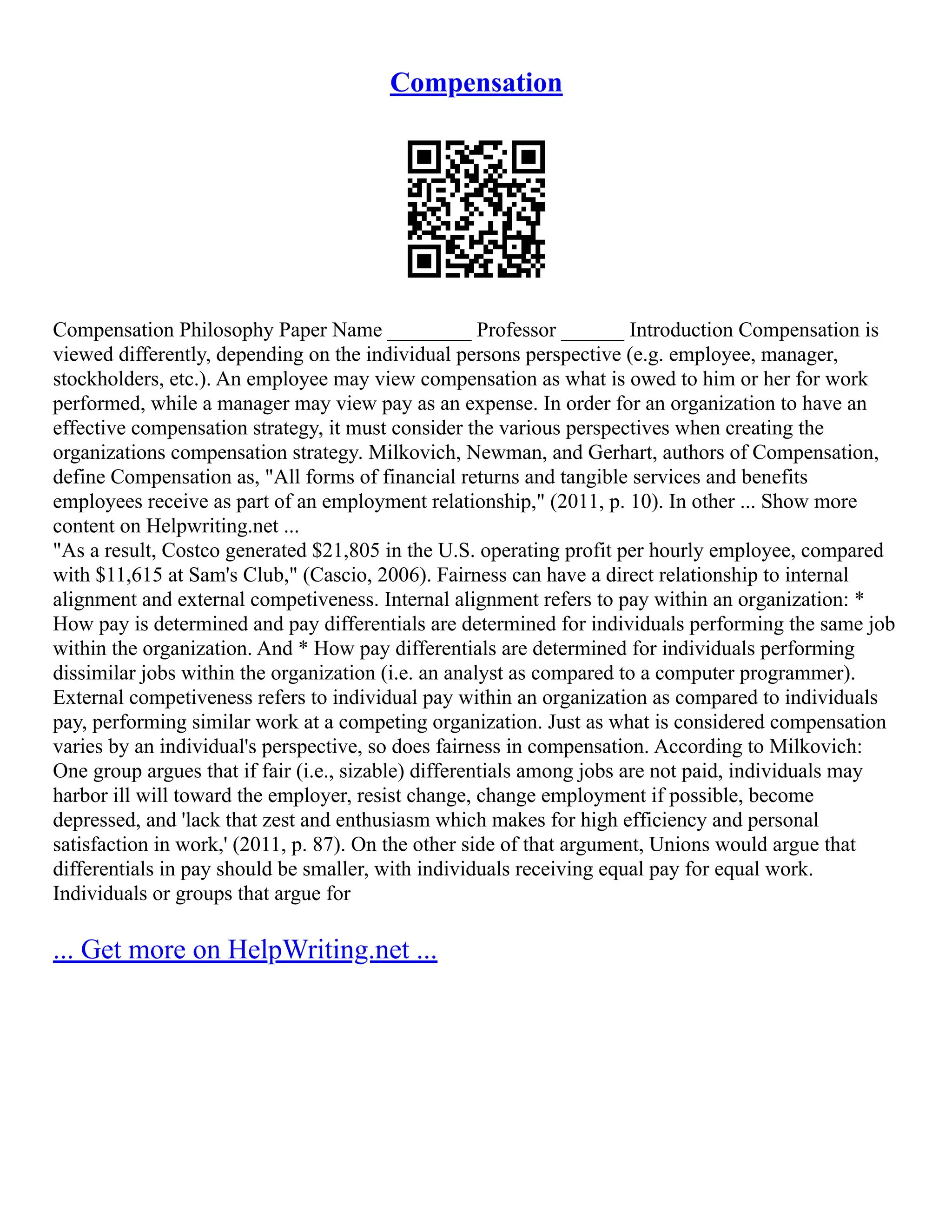 Total Compensation Strategy | PDF | Large Business | Business