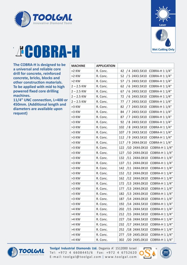 Diamond core drill bits by Toolgal | PDF