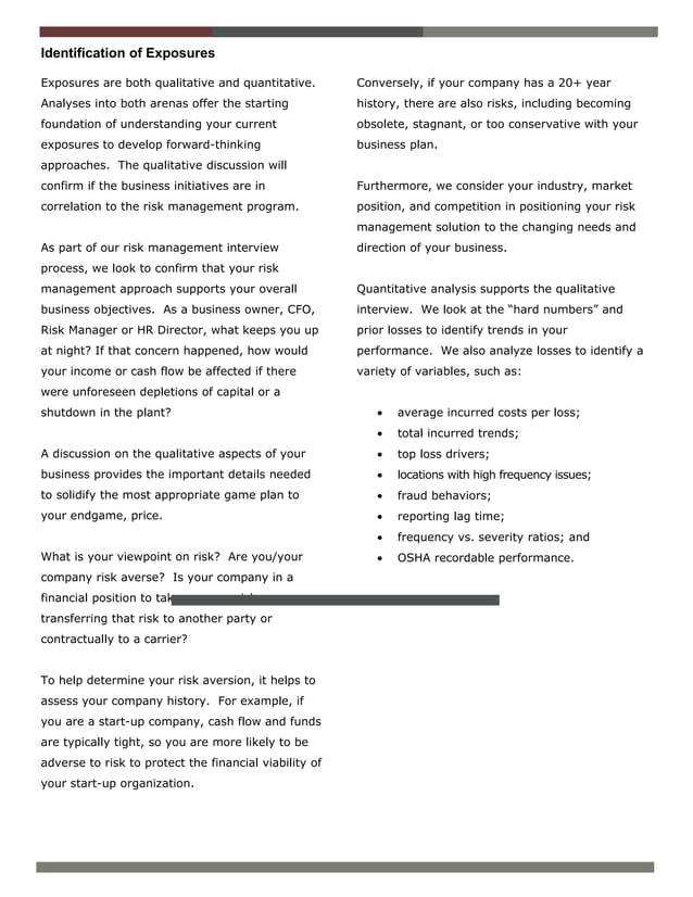 Total Cost Of Risk | PDF