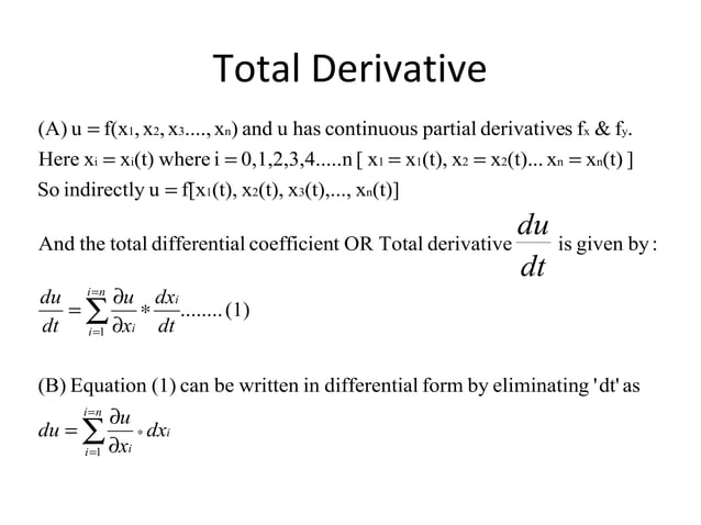 Engineering Mathematics - Total derivatives, chain rule and derivative of implicit functions | PPT