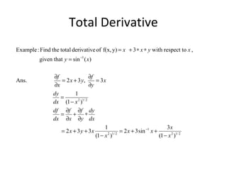 Engineering Mathematics - Total derivatives, chain rule and derivative ...