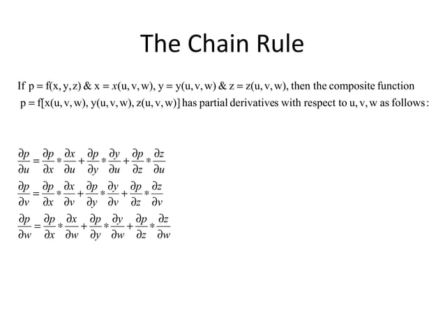 Engineering Mathematics - Total derivatives, chain rule and derivative of implicit functions | PPT