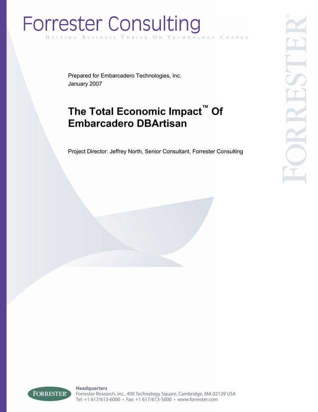 Total Economic Impact Of DBArtisan Forrester | PDF | Databases | Computer Software and Applications