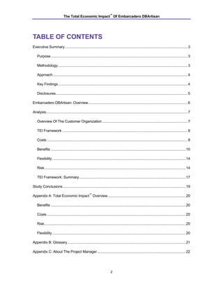 Total Economic Impact Of DBArtisan Forrester | PDF | Databases | Computer Software and Applications