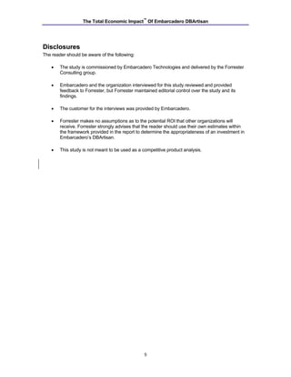 Total Economic Impact Of DBArtisan Forrester | PDF | Databases | Computer Software and Applications