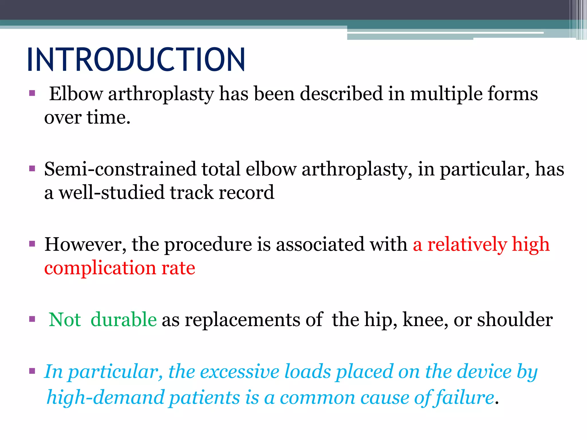 Total elbow arthroplasty | PPTX
