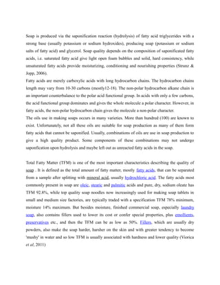 DETERMINATION OF THE TOTAL FATTY MATTER CONTENT IN SELECTED SOAPS ON ...