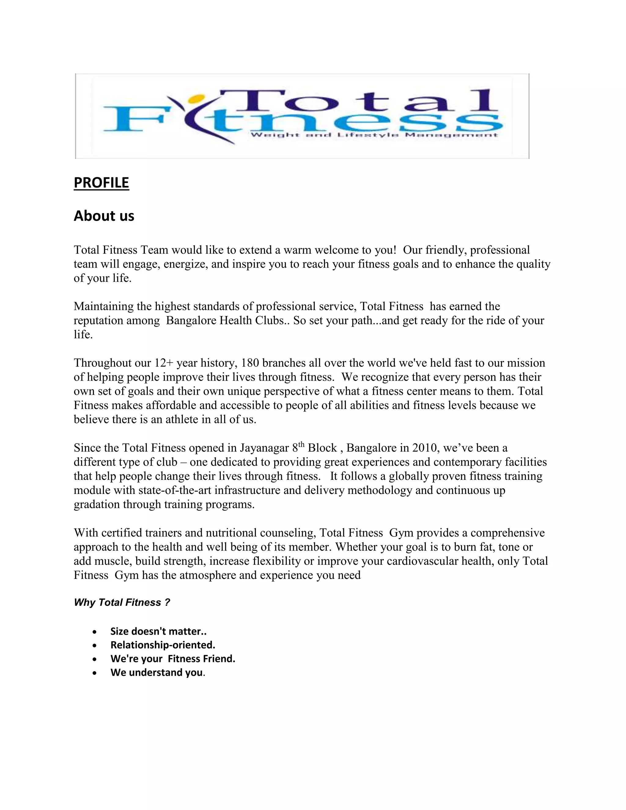 Total fitness profile | DOCX