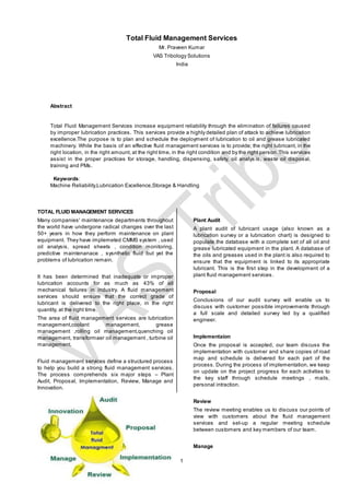Total Fluid Management(TFM) Services | PDF