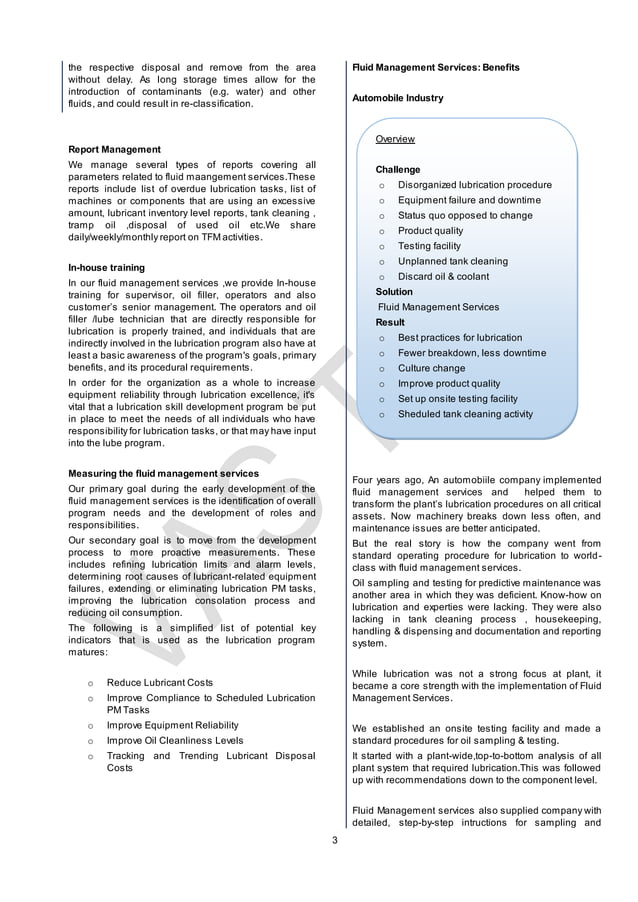 Total Fluid Management(TFM) Services | PDF