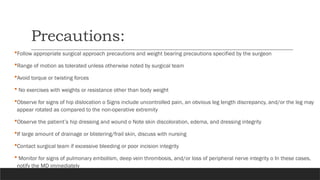 Total Hip Replacement or Hip Arthroplasty PT Management ...