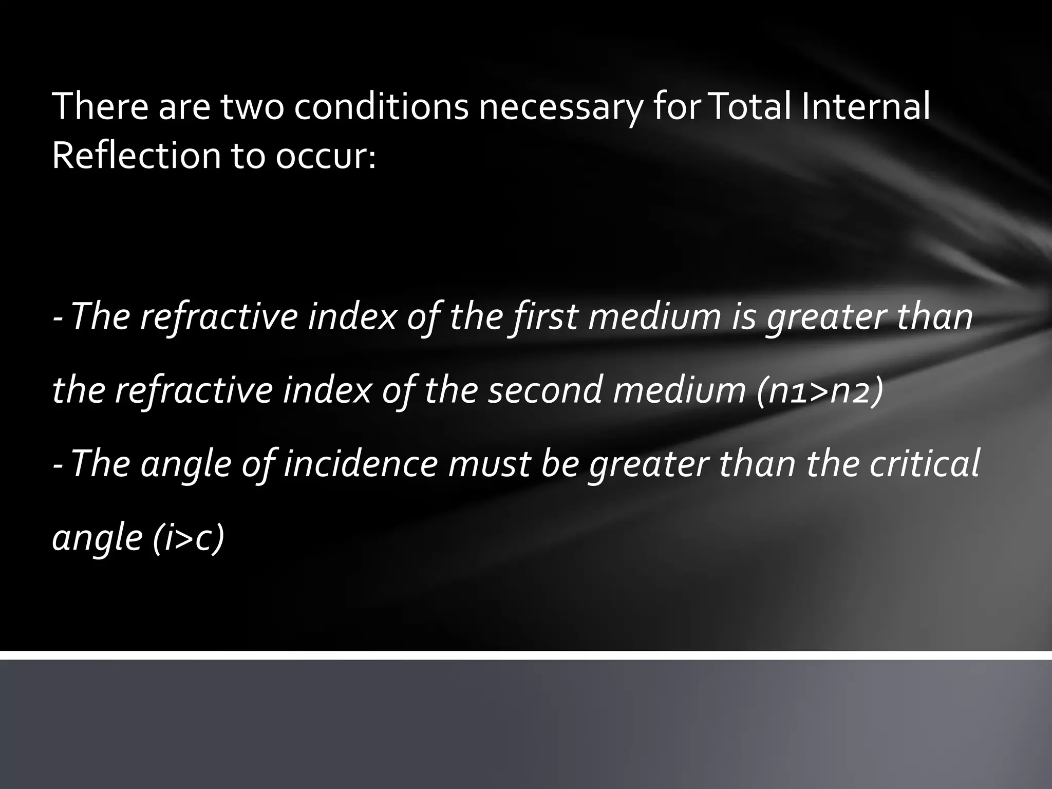 Total internal reflection optical fibre | PPTX