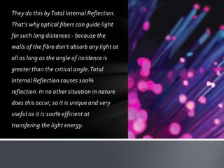 Total internal reflection optical fibre | PPTX