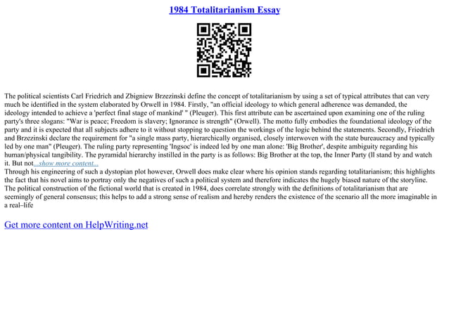 Totalitarianism In 1984 | PPT