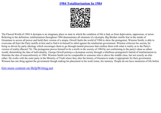 Totalitarianism In 1984 | PDF