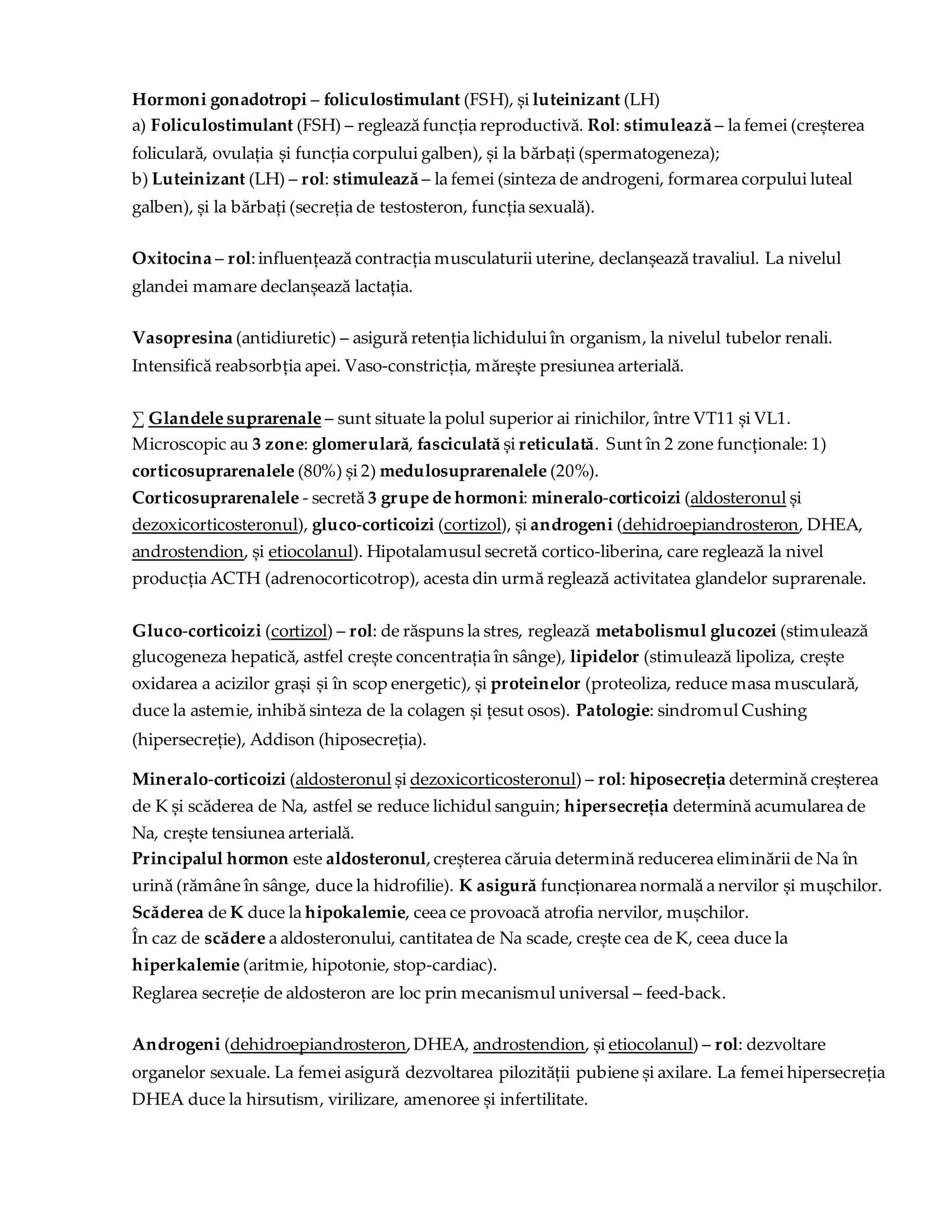 Fiziologie: Hormonii | DOCX