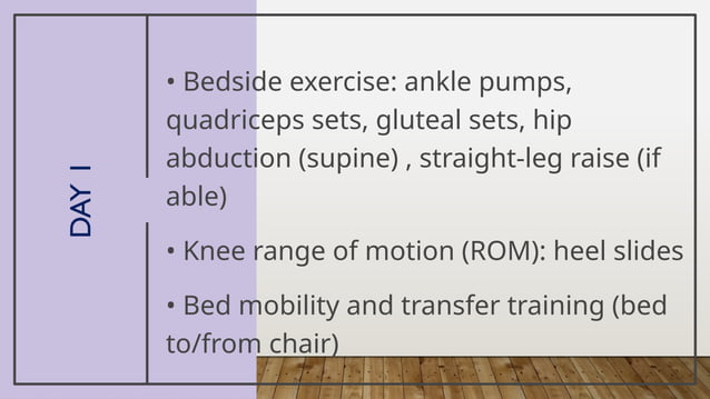 Total knee arthroplasty rehabilitation ( TKR ) | PPTX | Physical Therapy | Wellness