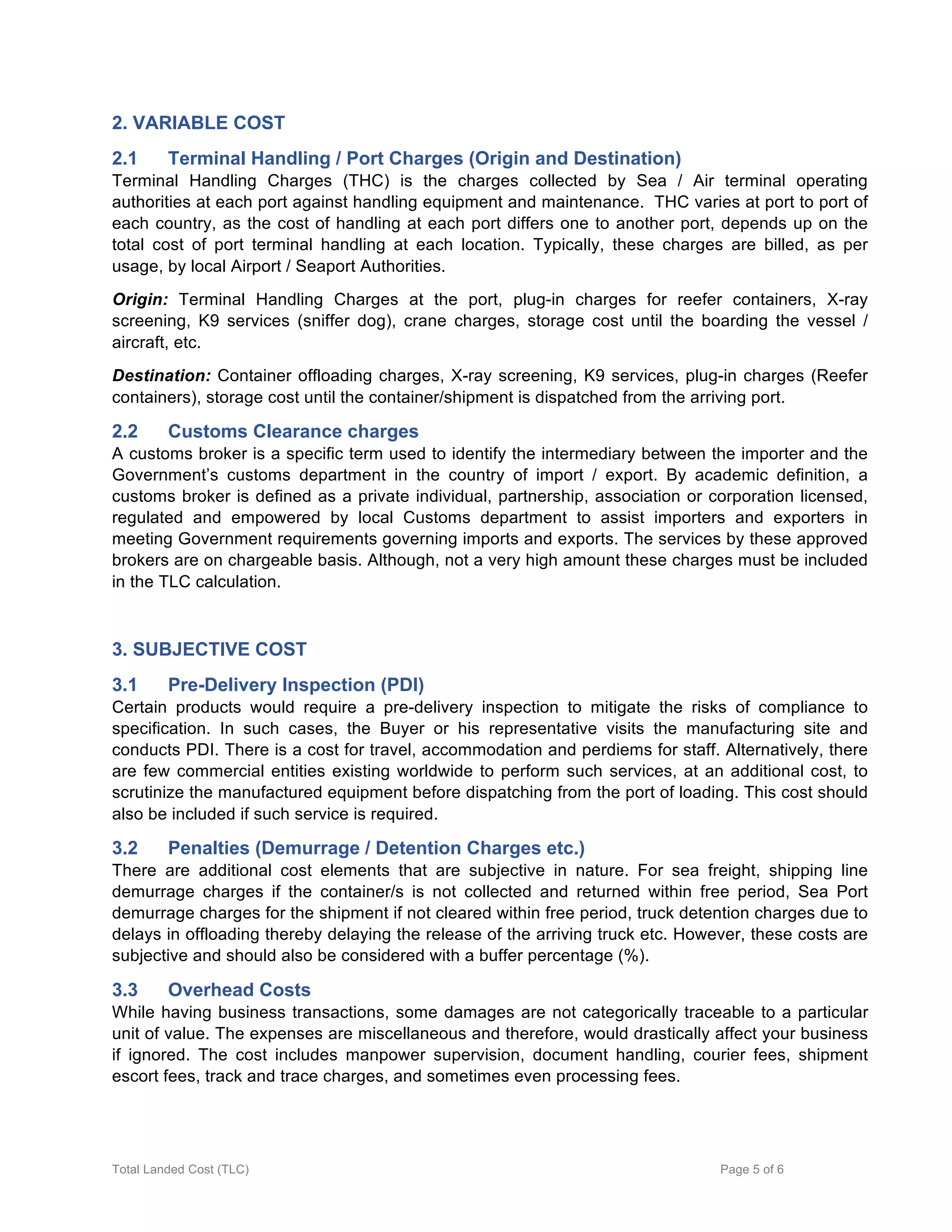 Understanding Total landed cost (tlc) | PDF