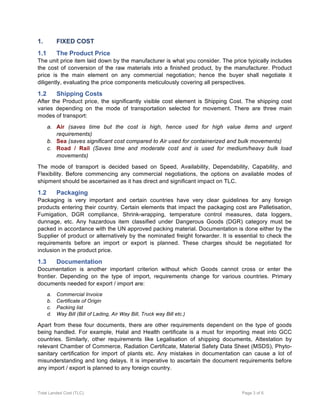 Understanding Total landed cost (tlc) | PDF