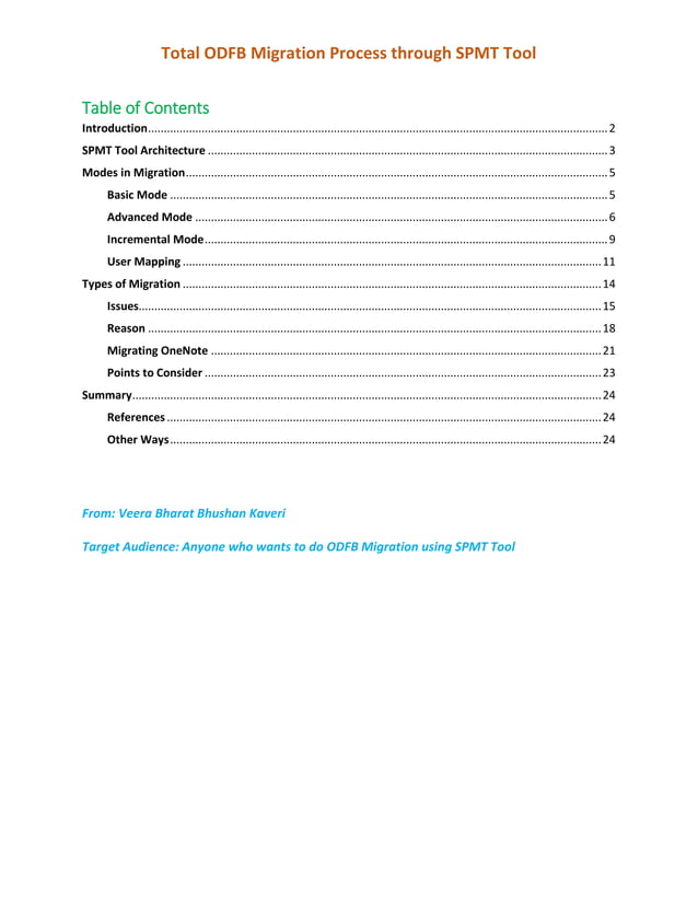 Total ODFB Migration Process through SPMT Tool | PDF