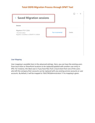 Total ODFB Migration Process through SPMT Tool | PDF