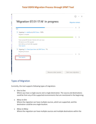 Total ODFB Migration Process through SPMT Tool | PDF