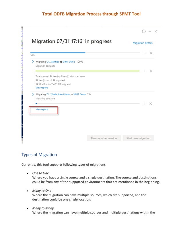 Total ODFB Migration Process through SPMT Tool | PDF
