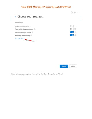 Total ODFB Migration Process through SPMT Tool | PDF