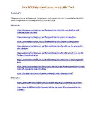 Total ODFB Migration Process through SPMT Tool | PDF