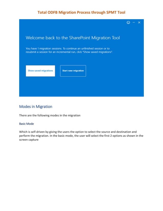 Total ODFB Migration Process through SPMT Tool | PDF
