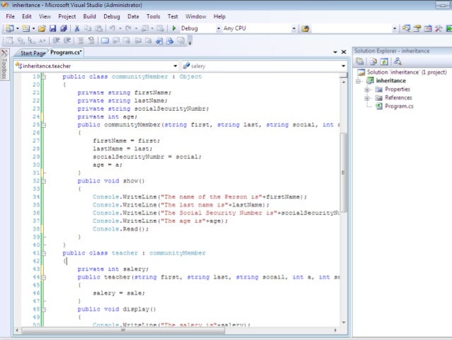 Total oop in c# dot net