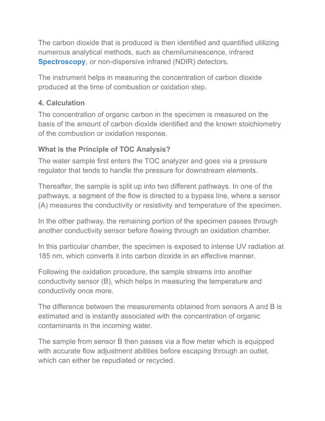 Total Organic Carbon Analyzer Principles | PDF | Chemistry | Science