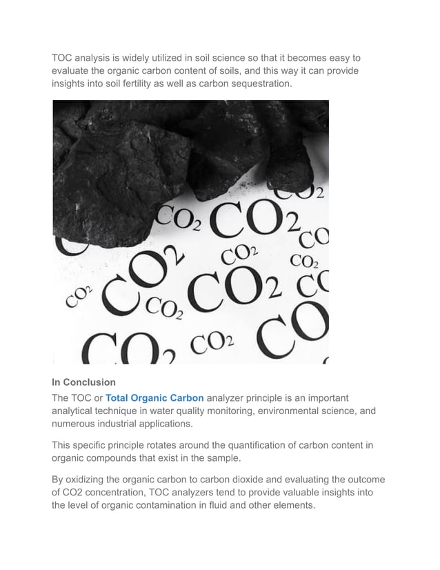 Total Organic Carbon Analyzer Principles | PDF | Chemistry | Science