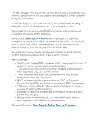 Total Organic Carbon Analyzer Principles | PDF