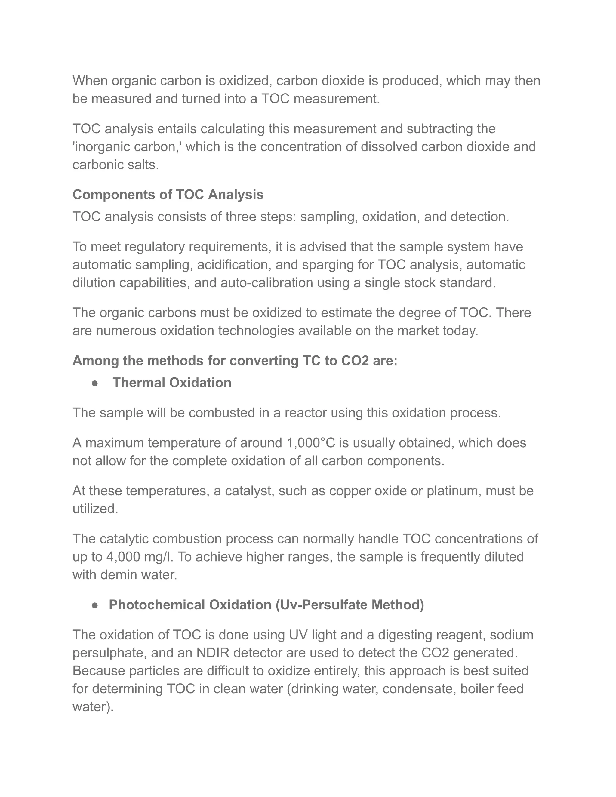 Total Organic Carbon (TOC): An Overview | PDF