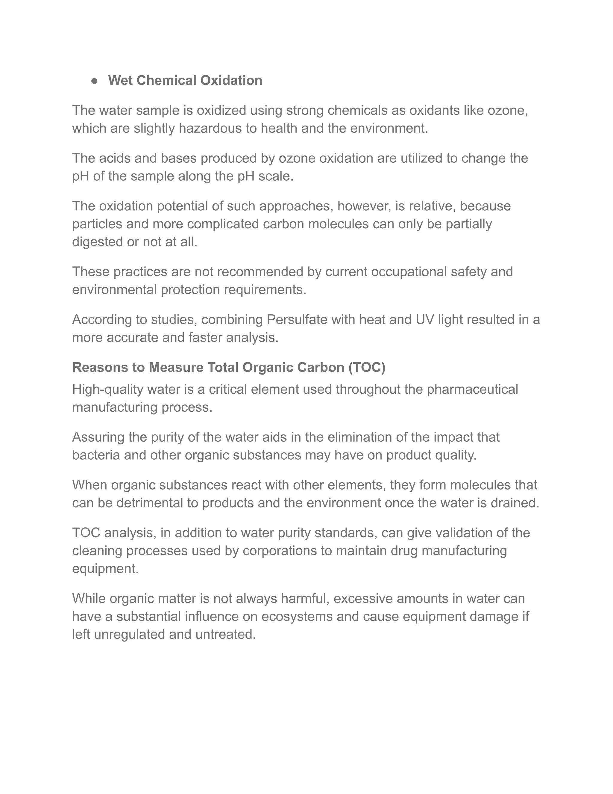 Total Organic Carbon (TOC): An Overview | PDF