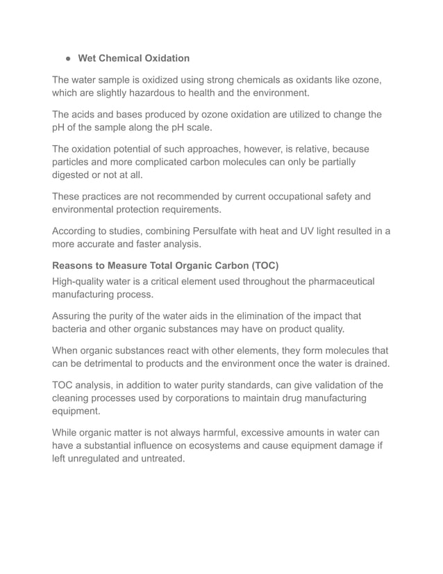 Total Organic Carbon (TOC): An Overview | PDF