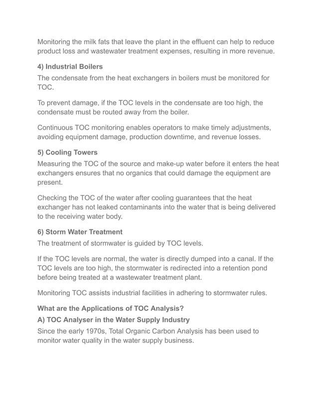 Total Organic Carbon (TOC): An Overview | PDF