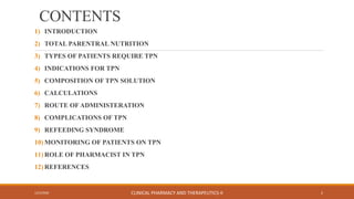 Total parenteral nutrition | PPTX