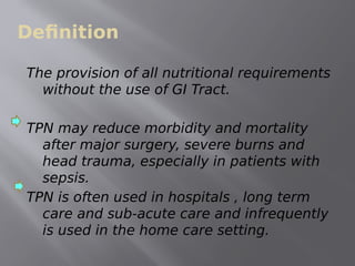 Total parenteral nutrition | PDF