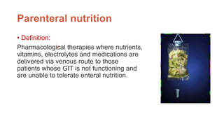 nutrition in ICU part 2. (Total parenteral nutrition) | PPTX