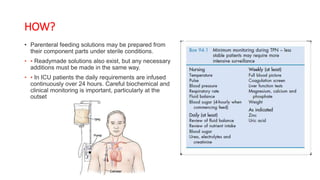 nutrition in ICU part 2. (Total parenteral nutrition) | PPTX